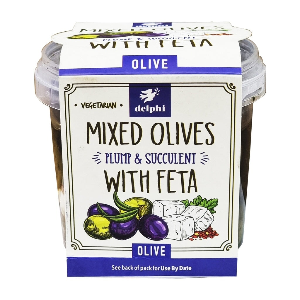 Delphi Mixed Olives With Feta 300g | Same Day Grocery Delivery - Lambeth