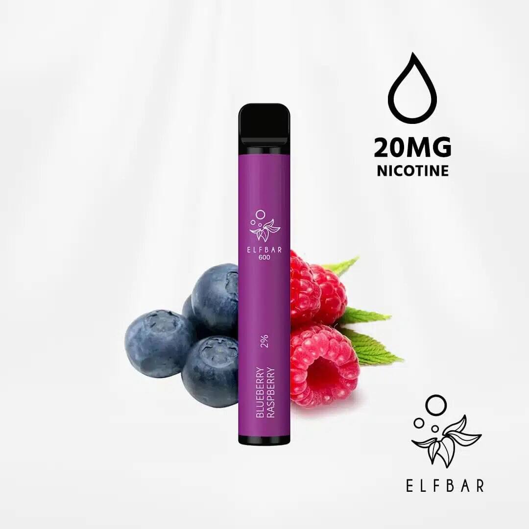 Elf Bar 600 Blueberry Raspberry Disposable Vape 2 x 20mg | Same Day ...