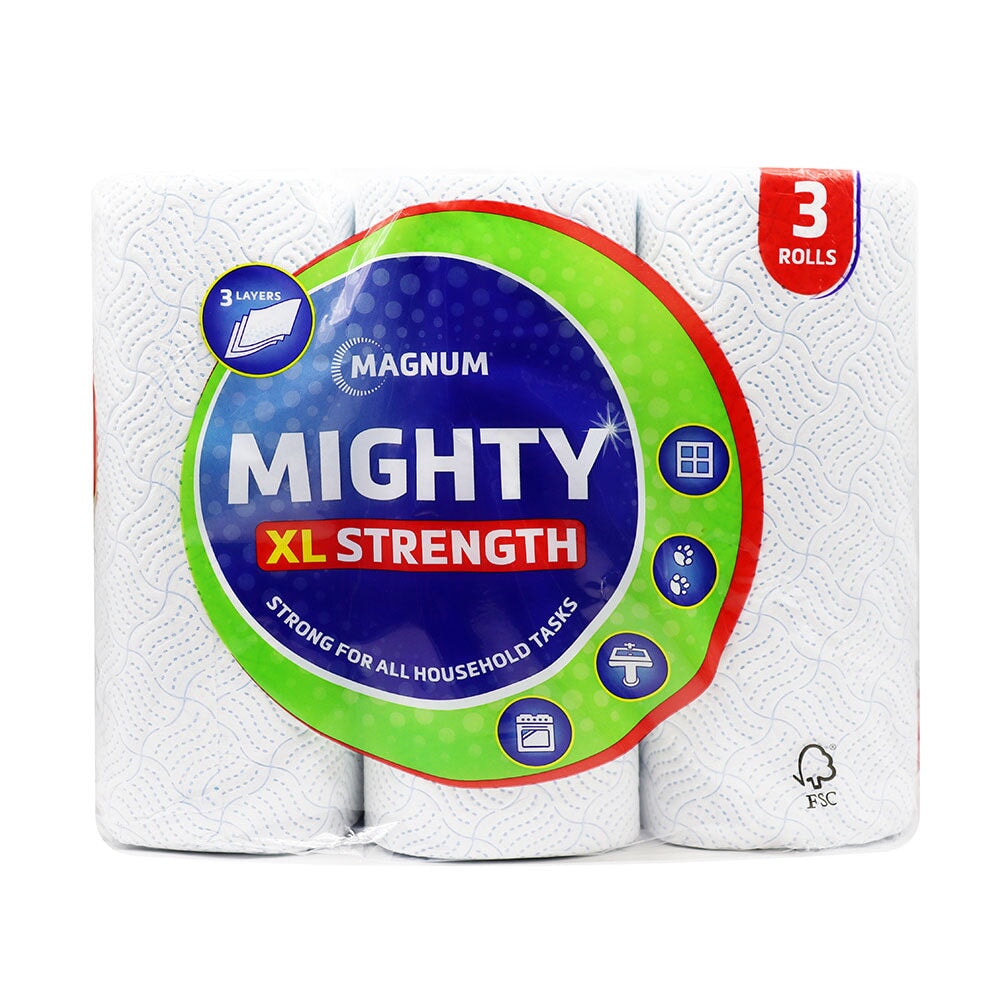 Magnum Mighty XL Strength 3 Ply Kitchen Roll 3 Pack | Same Day Grocery ...