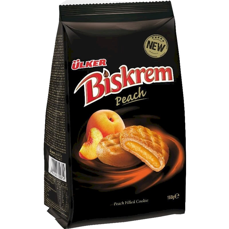 Ulker Biskrem Peach Biscuit 160g | Same Day Grocery Delivery - Lambeth